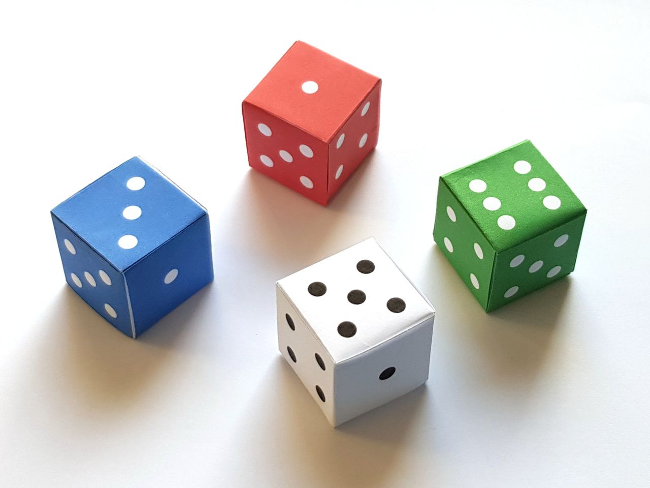 Origami dice printable template