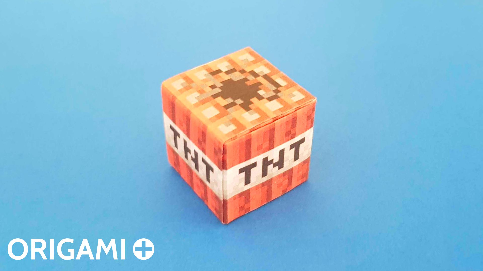 Origami Minecraft TNT block texture and template